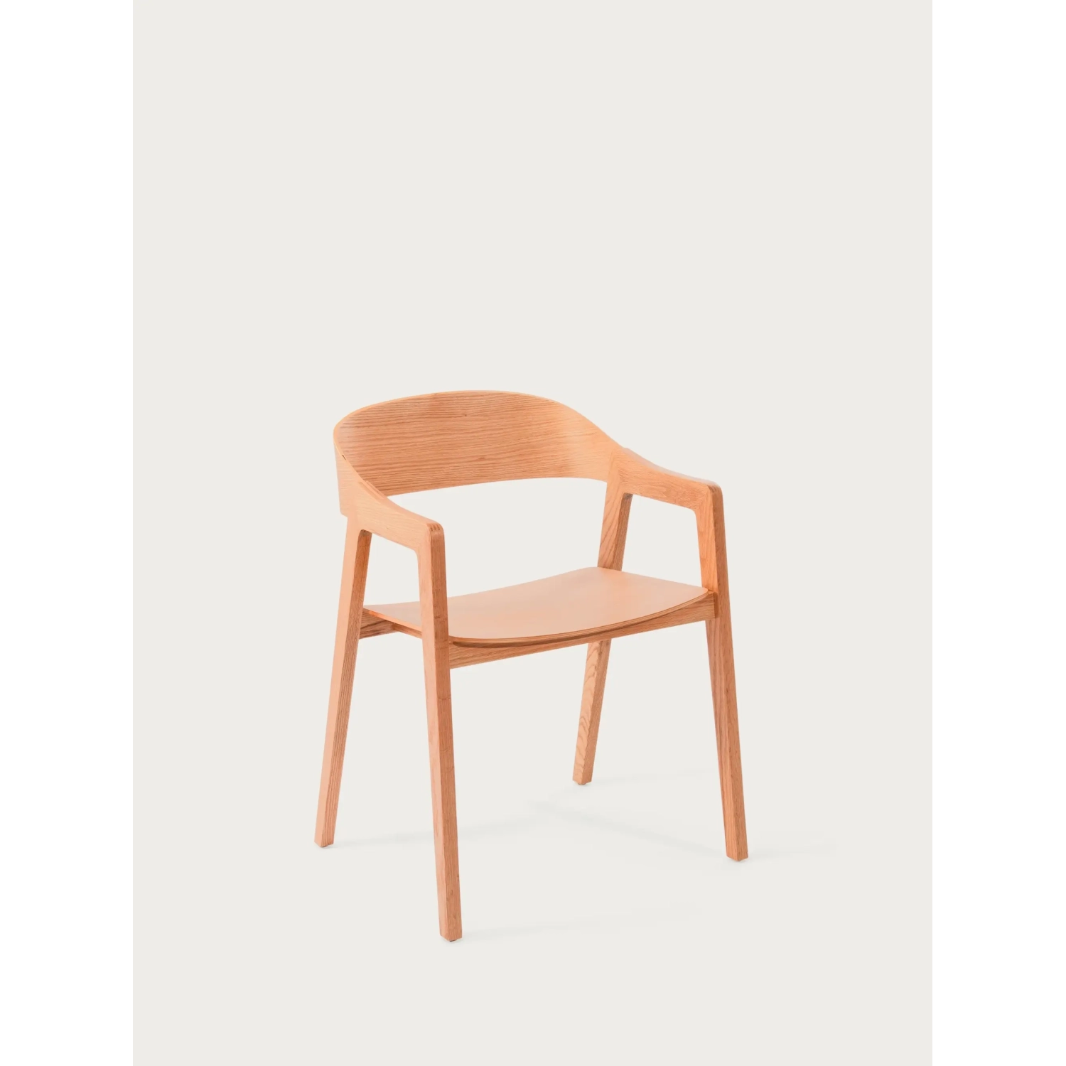 Nordic chair with arms in oak wood | Soho Collection Color Oak