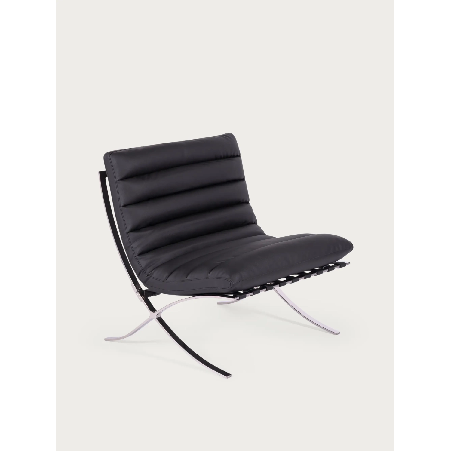 Poltrona di design Torino in pelle sintetica | Acciaio cromato Colore Nero